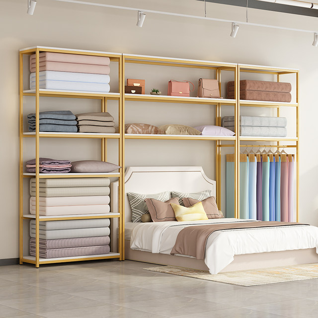 Home textile store shelf display rack wedding store bedding four-piece ...