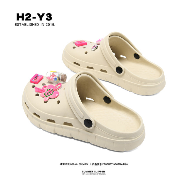 Croc Shoes Women's 2024 Summer New Casual Versatile Flat Bottom Non ...