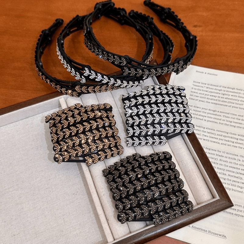 High-end rhinestone wheat ear headband for women travel portable ...