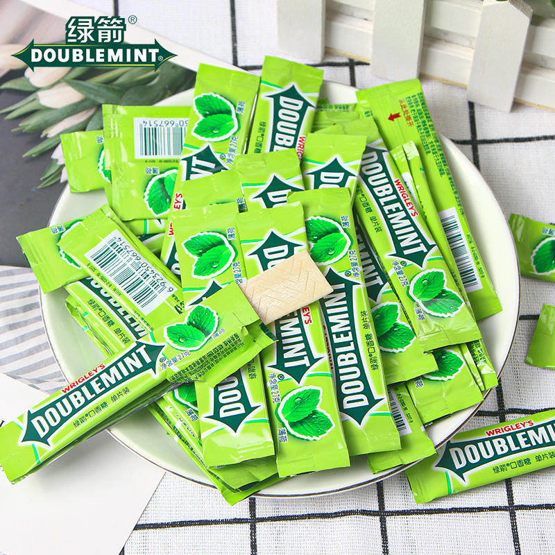 Chicle Wrigley's Doublemint Green Arrow - Menta Fresca, 100 Unidades, 54g