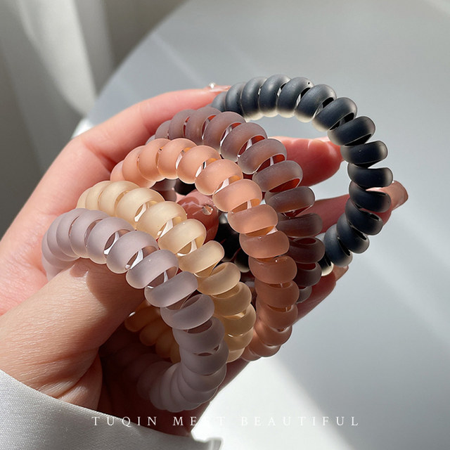 Fashion jelly -colored scrub telephone coil High elastic, durable ...