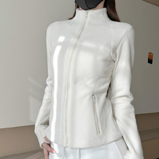 Slim polar fleece plus fleece sweatshirt jacket for women spring and ...