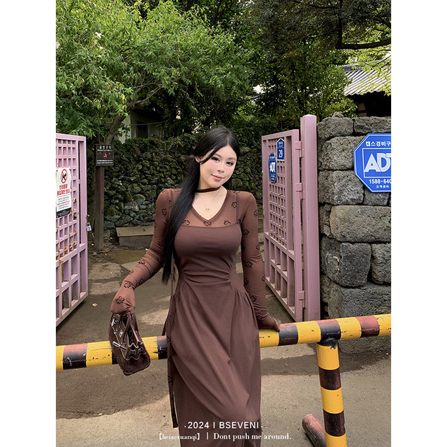 Kurosawa Xuanqi dress 2024 Autumn new micro -fat Merida net gauze ...