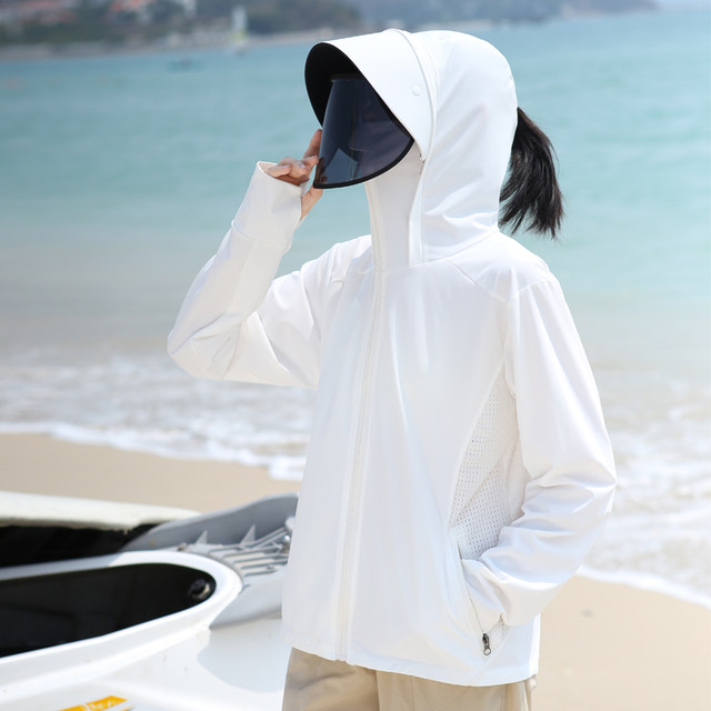 Sunscreen clothing women's summer new loose anti-ultraviolet breathable hooded original yarn ...