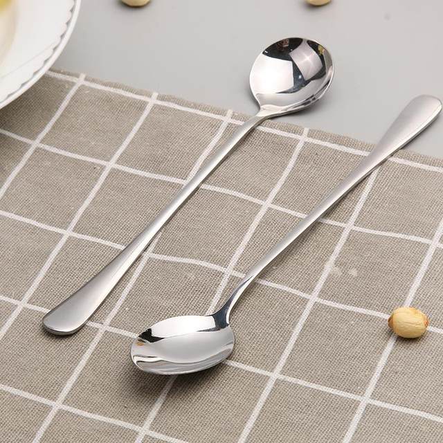 Creative stainless steel long handle spoon office coffee spoon stirring ...