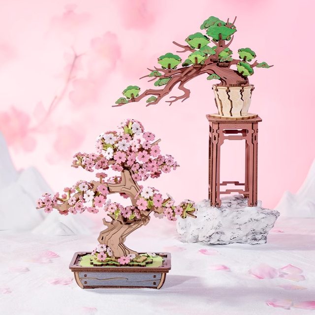 rolife Ruole cherry blossom tree 3d three-dimensional puzzle wooden toy ...