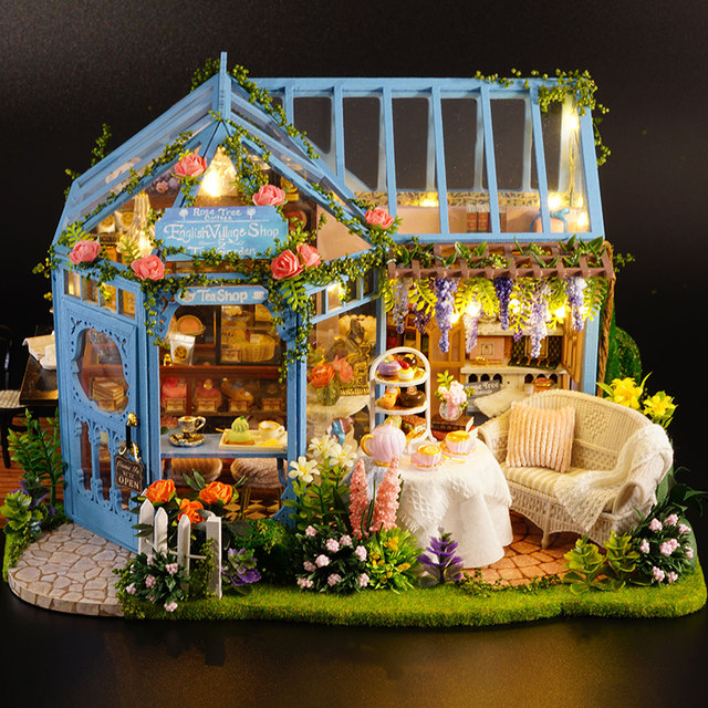 diy hut garden villa hand-assembled small house micro scene model ...