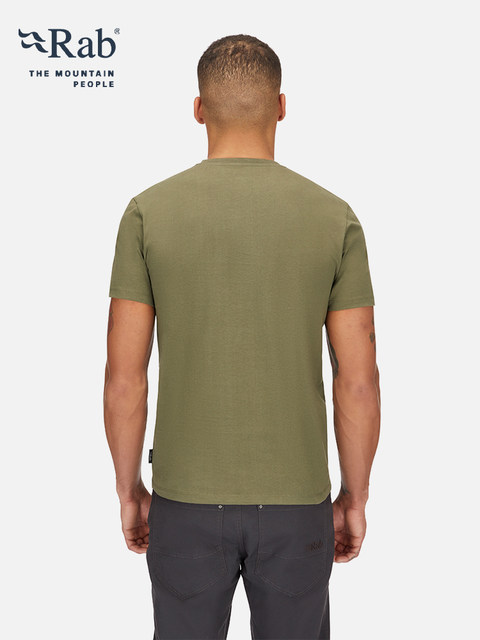 RAB Basecamp Logo Men's Solid Color Round Neck Short Sleeve Soft Cotton ...