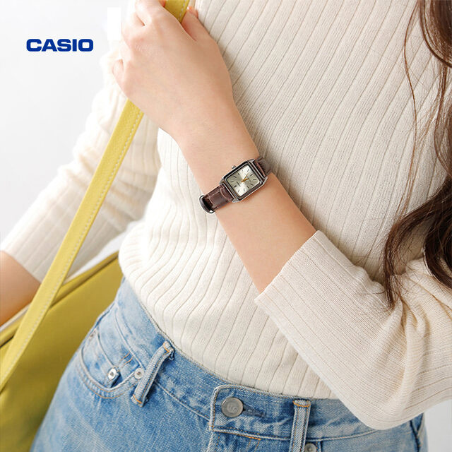 casio Casio watch women's small square light luxury niche ins style student style electronic LTP ...