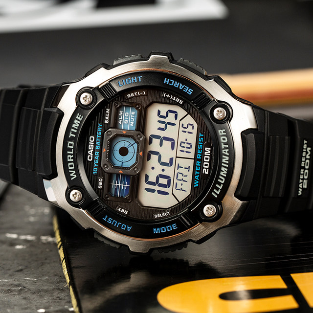 Casio watch men's sports waterproof junior high school teenagers ...