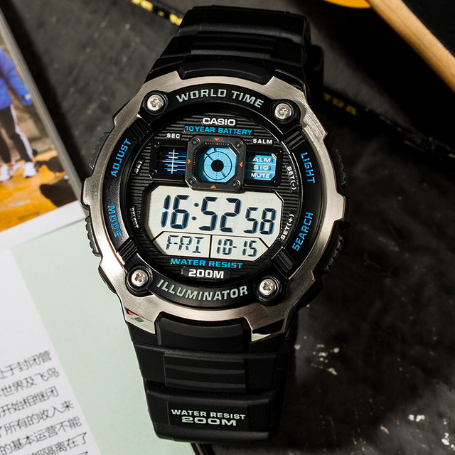 Casio watch men's sports waterproof junior high school teenagers ...