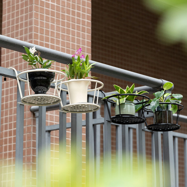 Yun Zhongsen balcony railing iron flower rack storage rack hanging ...