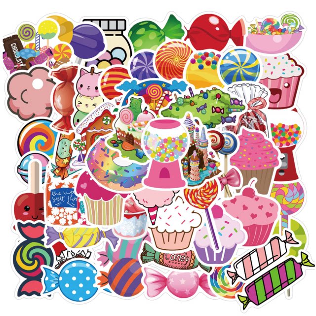 50 pieces of colorful candy graffiti stickers, personalized decorative ...