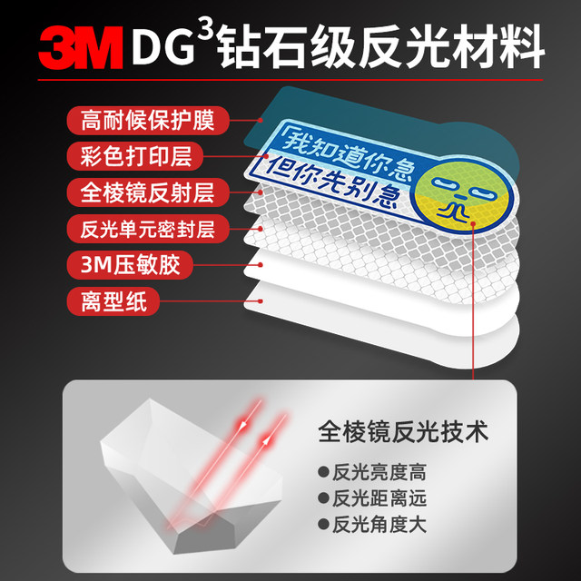 3M cartoon reflective sticker car body electric vehicle helmet anti -collision warning post ...