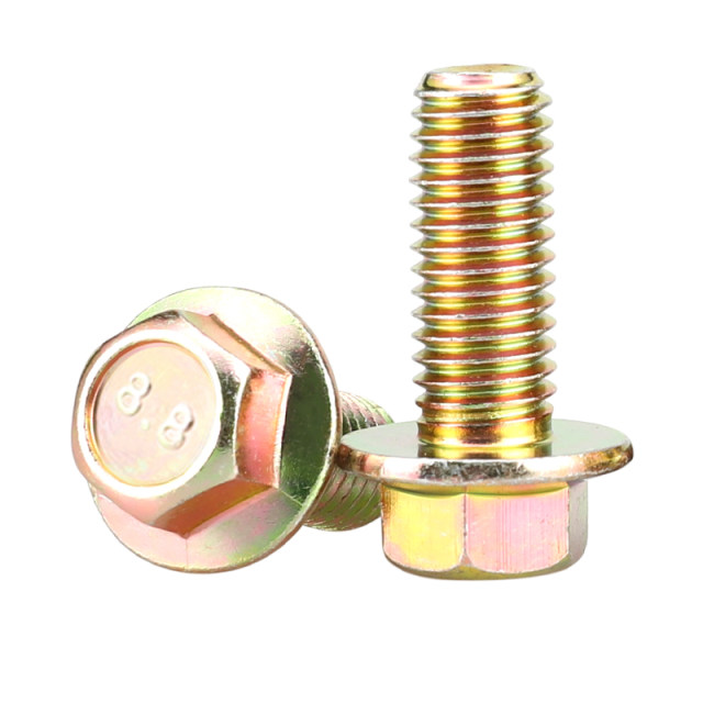 Color-plated zinc GB5787 hexagonal flange bolt 8.8 grade Q184 comes ...