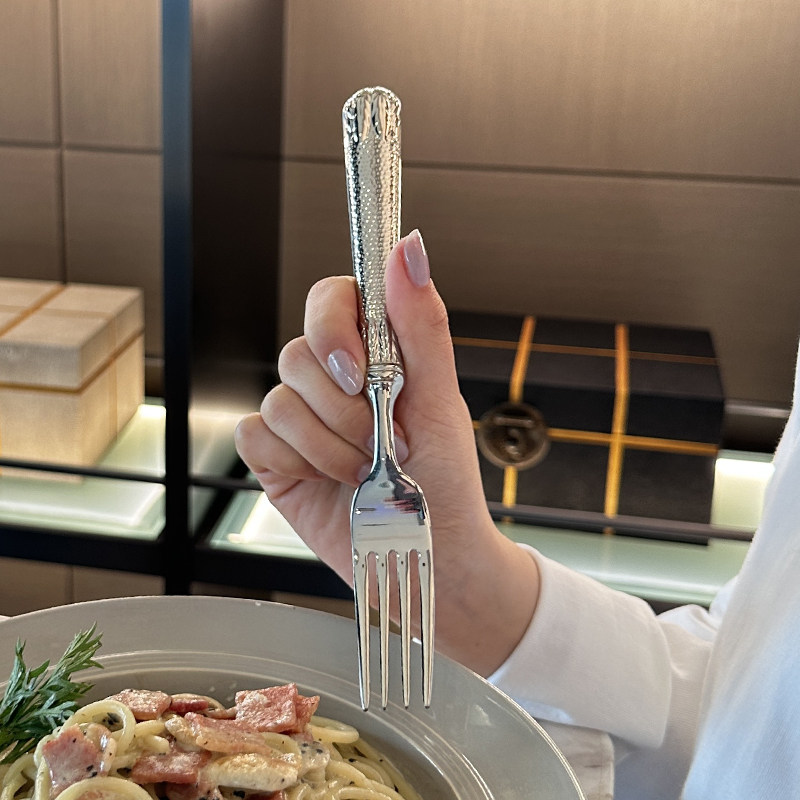 Carved Stainless Steel Steak Fork With Thick Handle | Arc of time