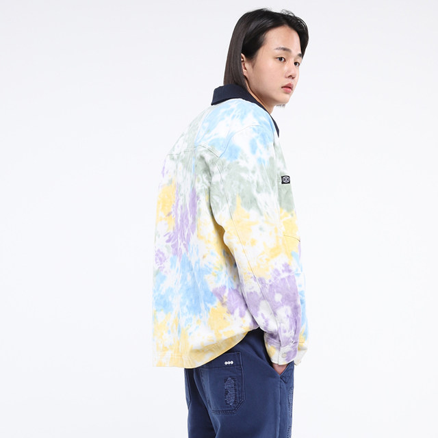 MARKM trendy brand lapel multi-color casual versatile trendy tie-dye ...