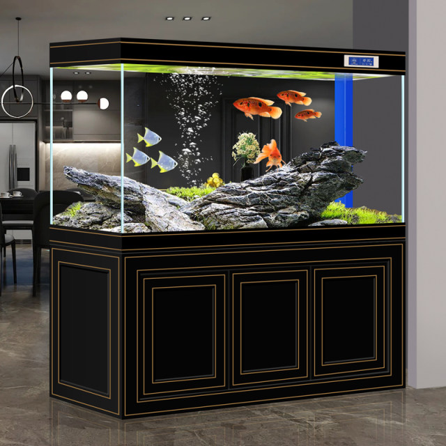 Chinese style light luxury fish tank aquarium 2024 new square bottom ...