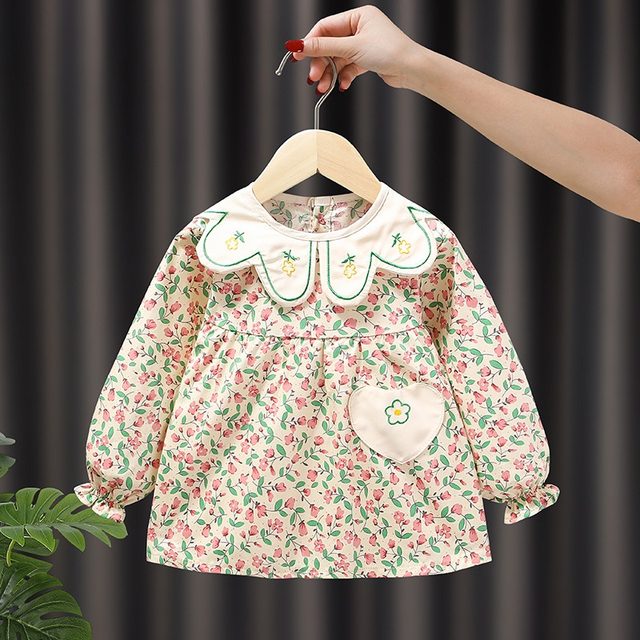 Smock for baby girls to wear when eating, protective clothing ...