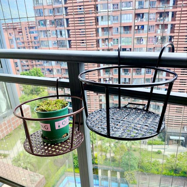 Extra-large reinforced thick balcony small flower rack railing flower ...
