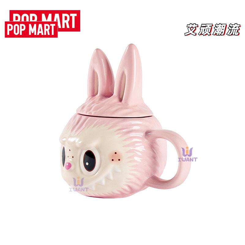 Popmart labubu mug pink ceramic cup cute cartoon water cup birthday gift