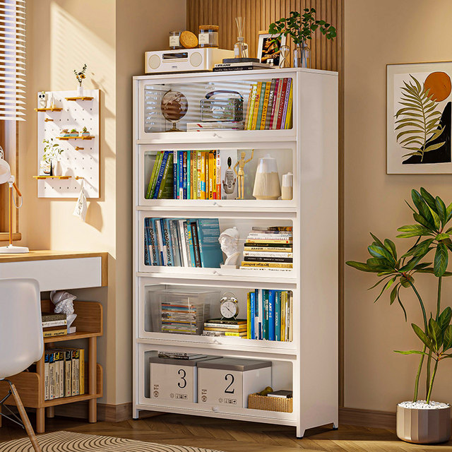 Steel bookcase with glass door for home living room children's ...