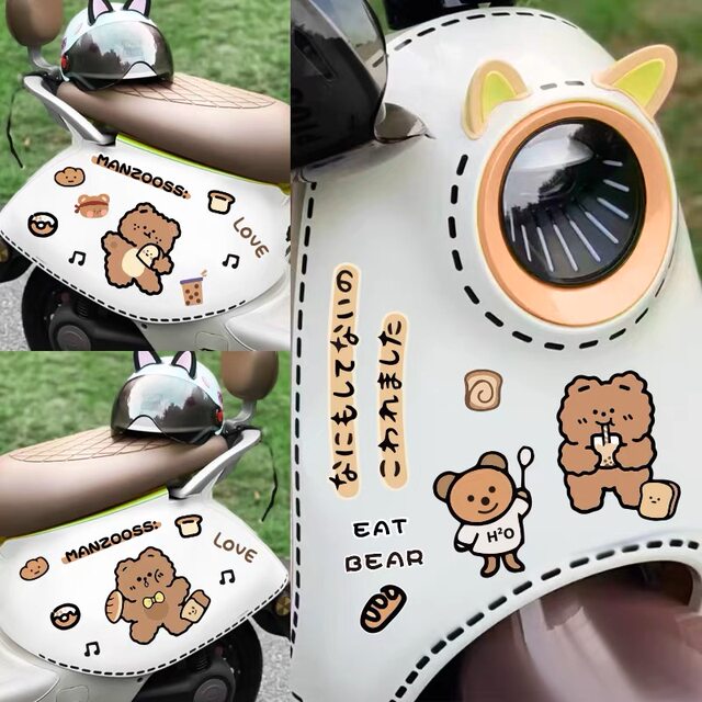 Yadi electric car sticker bear biscuit computer motorcycle body sticker ...