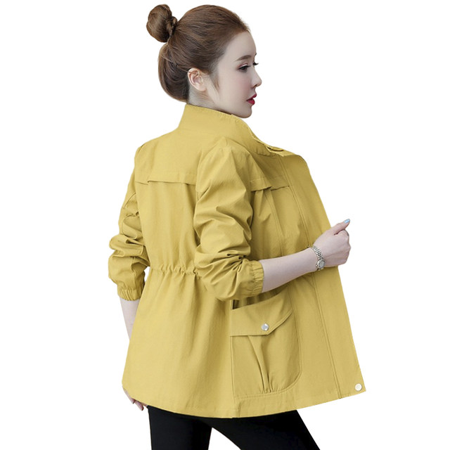 Windbreaker Women's Short Style Small Spring and Autumn Waist 2024 ...