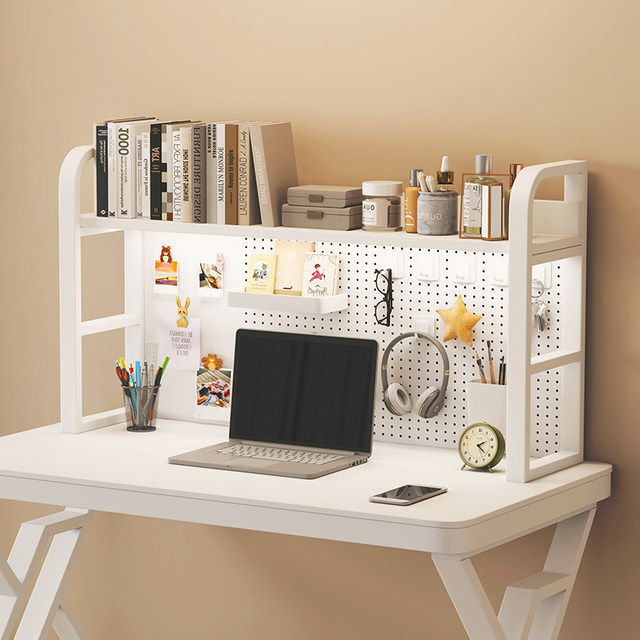 Desktop rack office desk multi-layer bookshelf wrought iron table ...