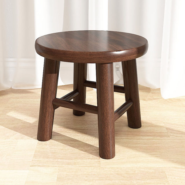 Solid wood stool Household dwarf stool log Bill toilet small stool ...