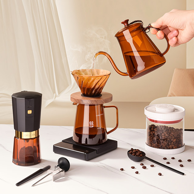 Yuanle hand-brewed coffee pot set hand-brewed pot grinder coffee ...