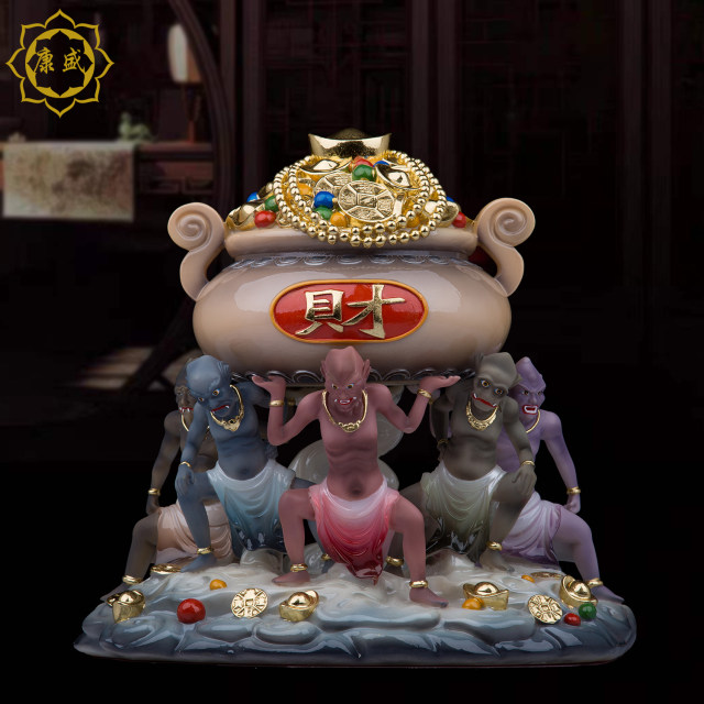 Five Ghost Statues White Marble Five Way God of Wealth Five Little ...