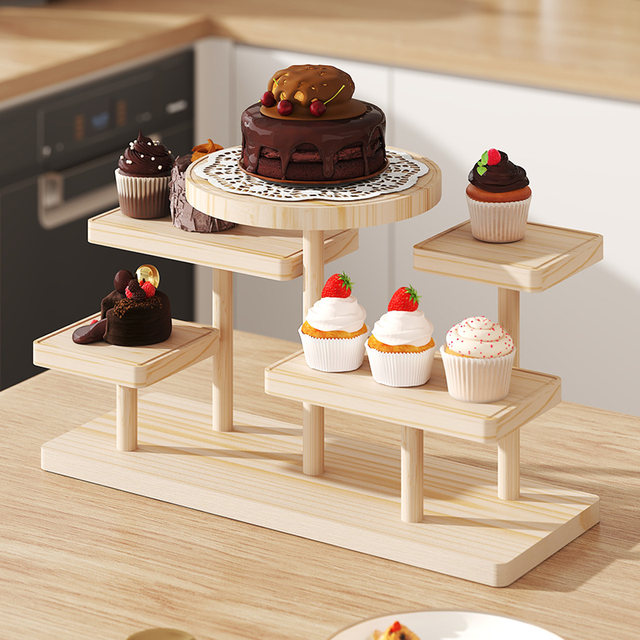 Solid wood display rack, dim sum, succulent props and accessories ...