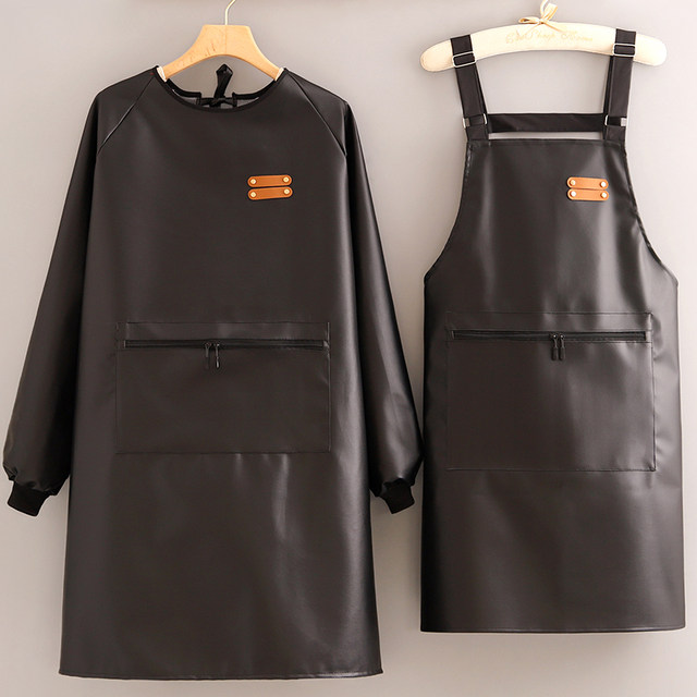 Waterproof long-sleeved apron for home kitchen waterproof and oil-proof ...