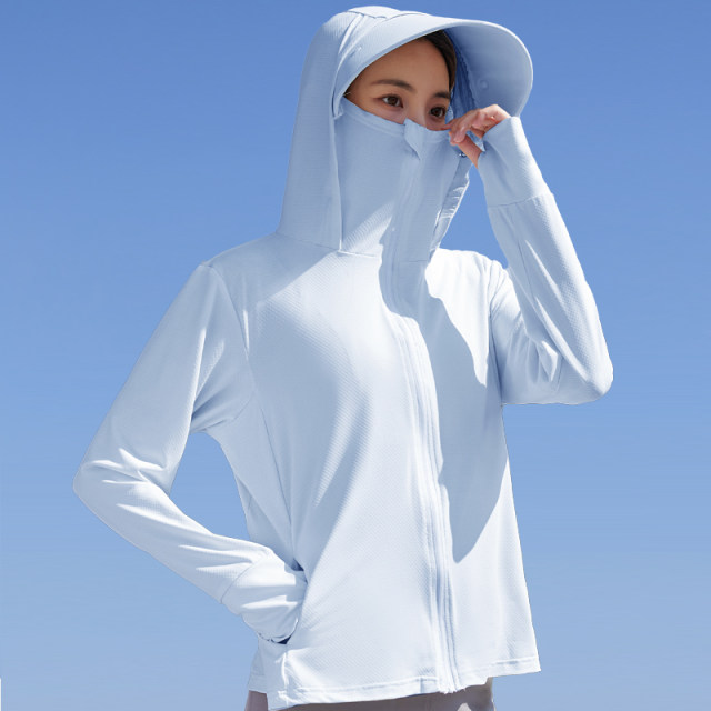 Sun protection clothing women's summer long-sleeved ice silk anti-UV ...