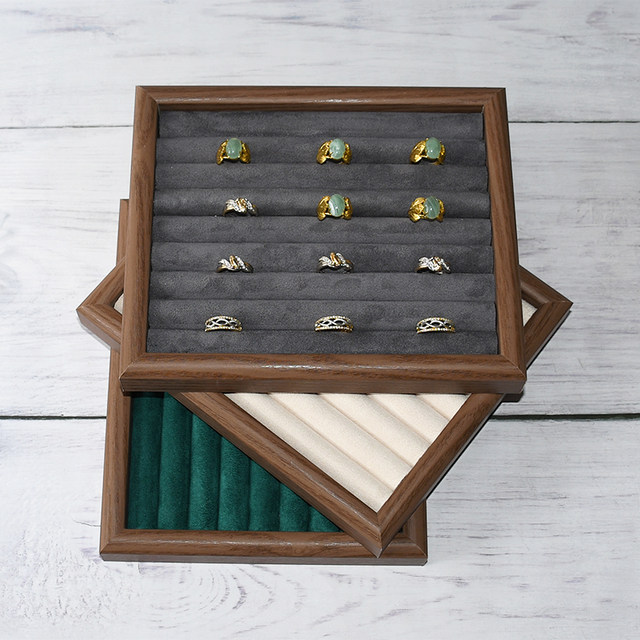 Miaoti solid wood ring plate earrings earrings earrings storage coil ...