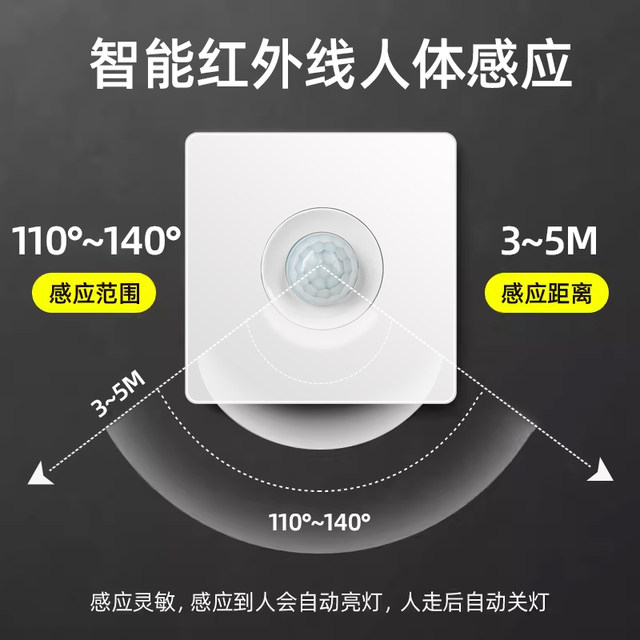 Infrared human body sensor switch panel 86 type 220v corridor corridor ...