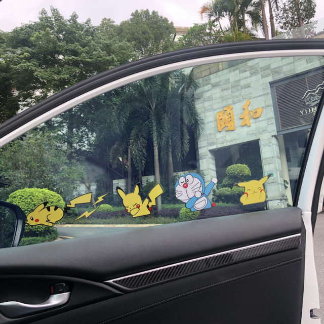 Pikachu car sticker Pikachu car window glass sticker cute cartoon ...