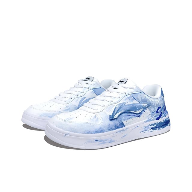 Lining Li Ning Blue Moon Storm is faint and old hand-painted blue and ...