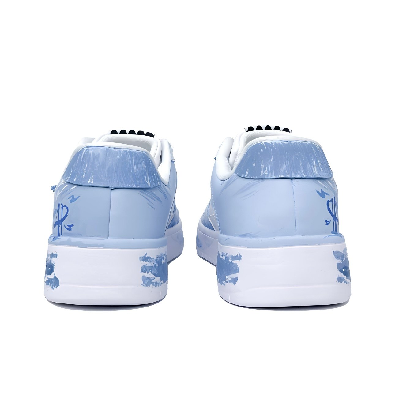 Lining Li Ning Blue Moon Storm is faint and old hand-painted blue and ...