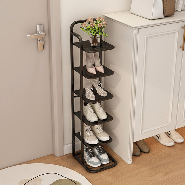 Simple home door shoe rack rental house narrow shoe rack small iron ...