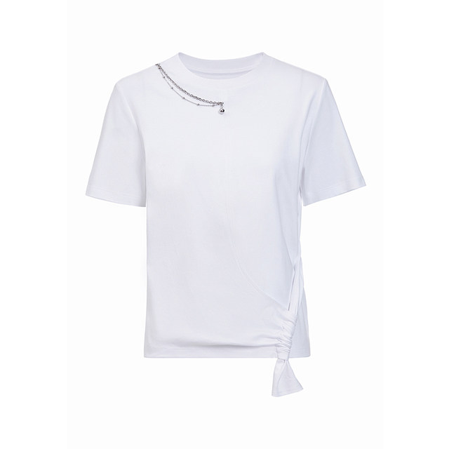 Black label series Ou Shili pure cotton head shoulder short -sleeved T ...