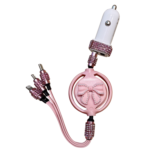 Car data cable three-in-one fast charging cute internet celebrity ...