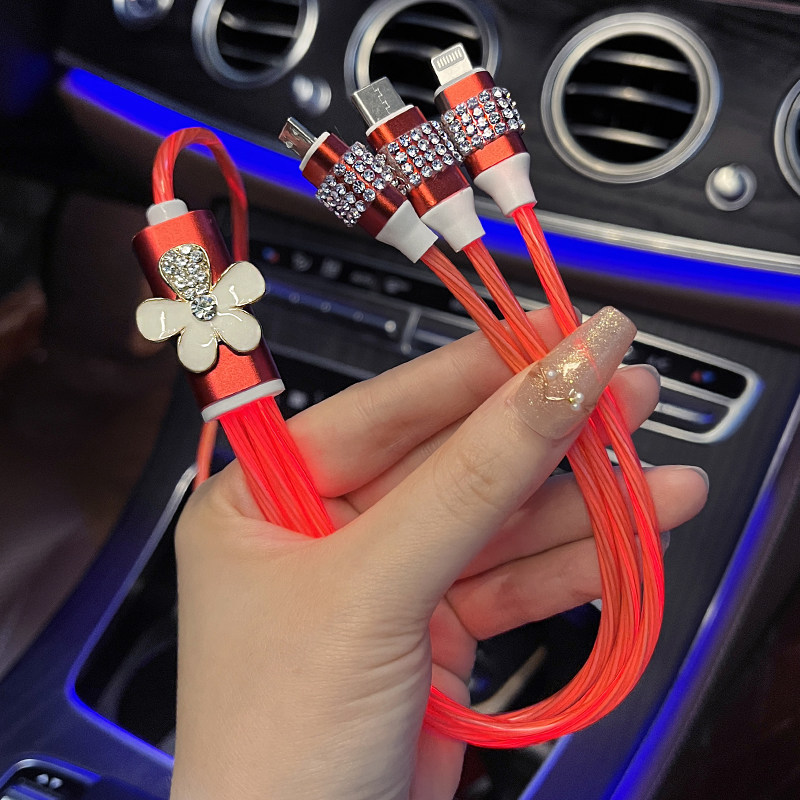 Car charger super fast charging one-to-three advanced diamond-encrusted ...