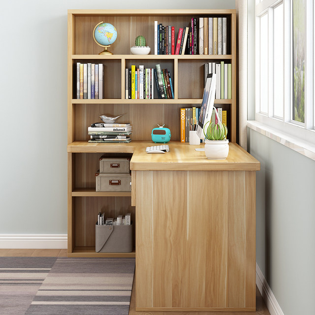 Computer desktop table corner desk bookshelf combination simple home ...