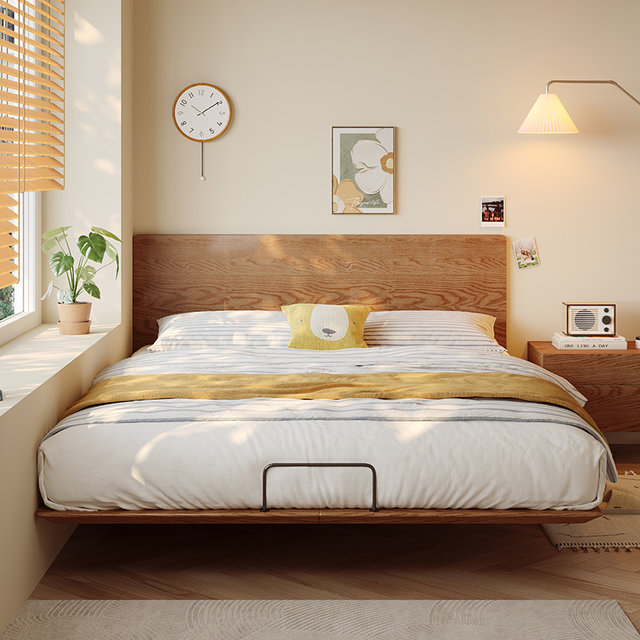 Ultra-thin bedside suspended bed frame edge bed small apartment tatami ...