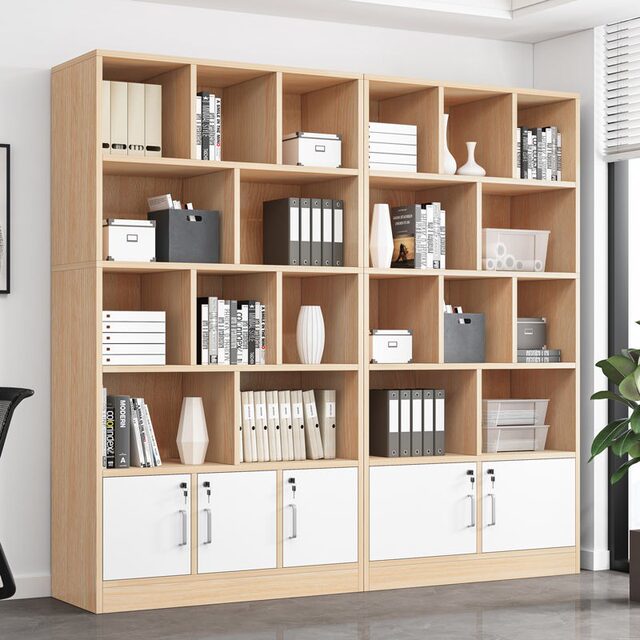 Office bookcase background cabinet simple modern wall file storage ...