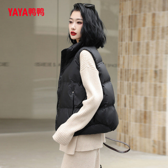 YaYa 2023 Winter New Short Vest Lightweight Stand Collar Versatile Casual Waistcoat Outer Wear ...