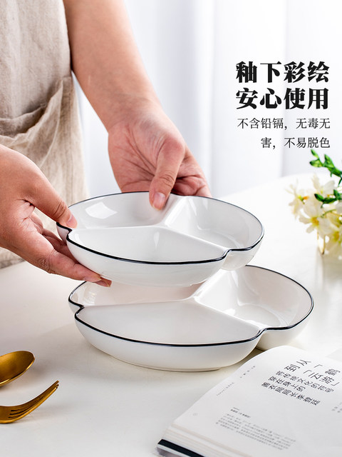 Three-grid meal plate adult fat reduction meal preparation for ...