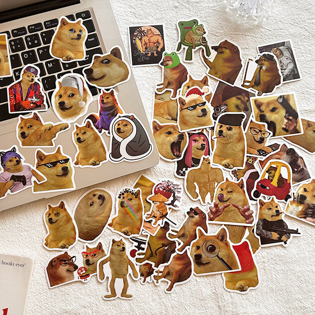 Cute Days Sand Sculpture Shiba Inu Cat DIY Sticker ins Fun Expression ...